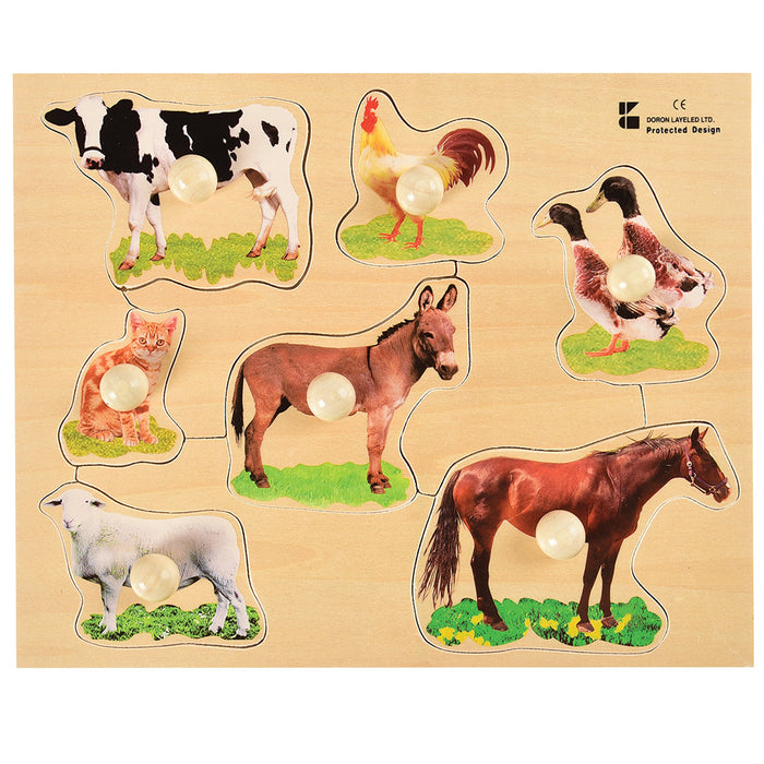 Wooden Farm Animals Knob Puzzle for kids