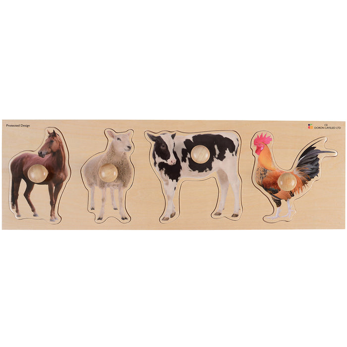 Extra Wide Knobbe Puzzle - Farm Animals