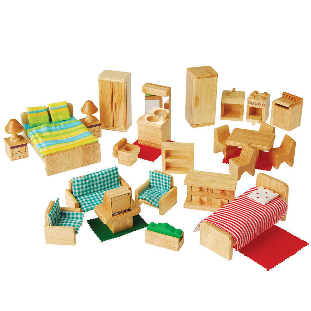 Hardwood Furniture Set - Scaled to Fit the 4-Room Play House