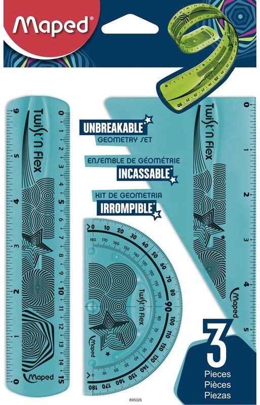 Unbreakable Twist & Flex Geometry Set – Flexible Ruler, Triangle & Pro