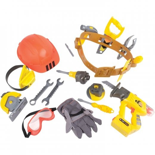 Master Builder's Tool Set for Kids | 21-Piece Play Tool Set with Hard ...