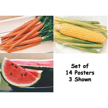 Real-Life Educational Learning Posters - Fruits & Vegetables