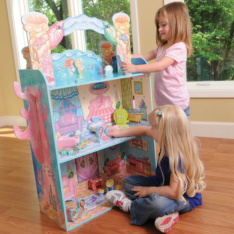 Majestic Mermaid Mansion | Wooden 3-Level Playhouse with Sea-Life ...