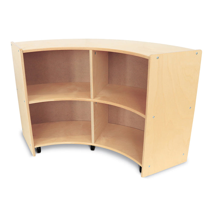 Birch Quarter Circle Storage Unit | Curved Design with Inner Shelves ...